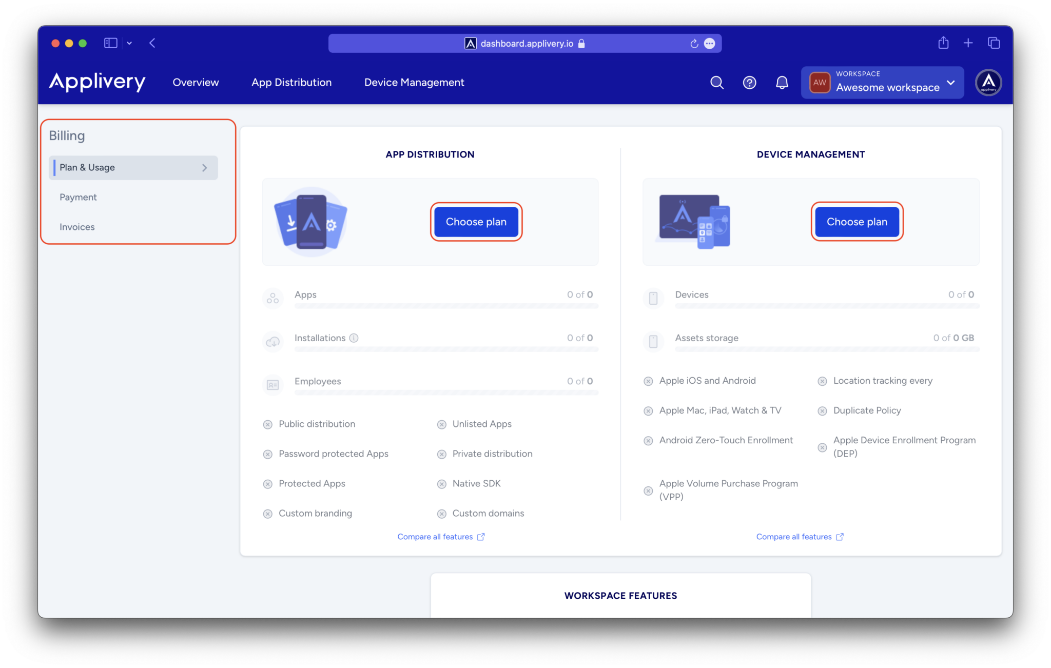 Gestión de workspaces | Applivery
