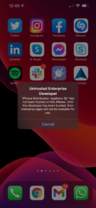 Untrusted Enterprise Apps (Developer) in iOS | Applivery