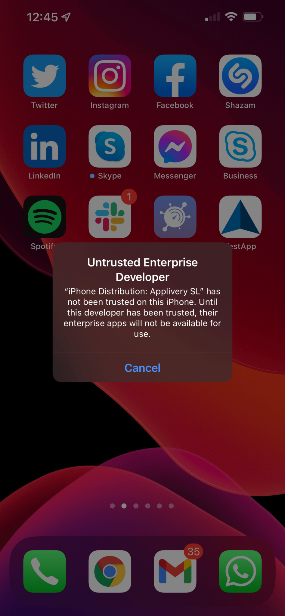 Untrusted Enterprise Apps Developer In Ios Applivery 