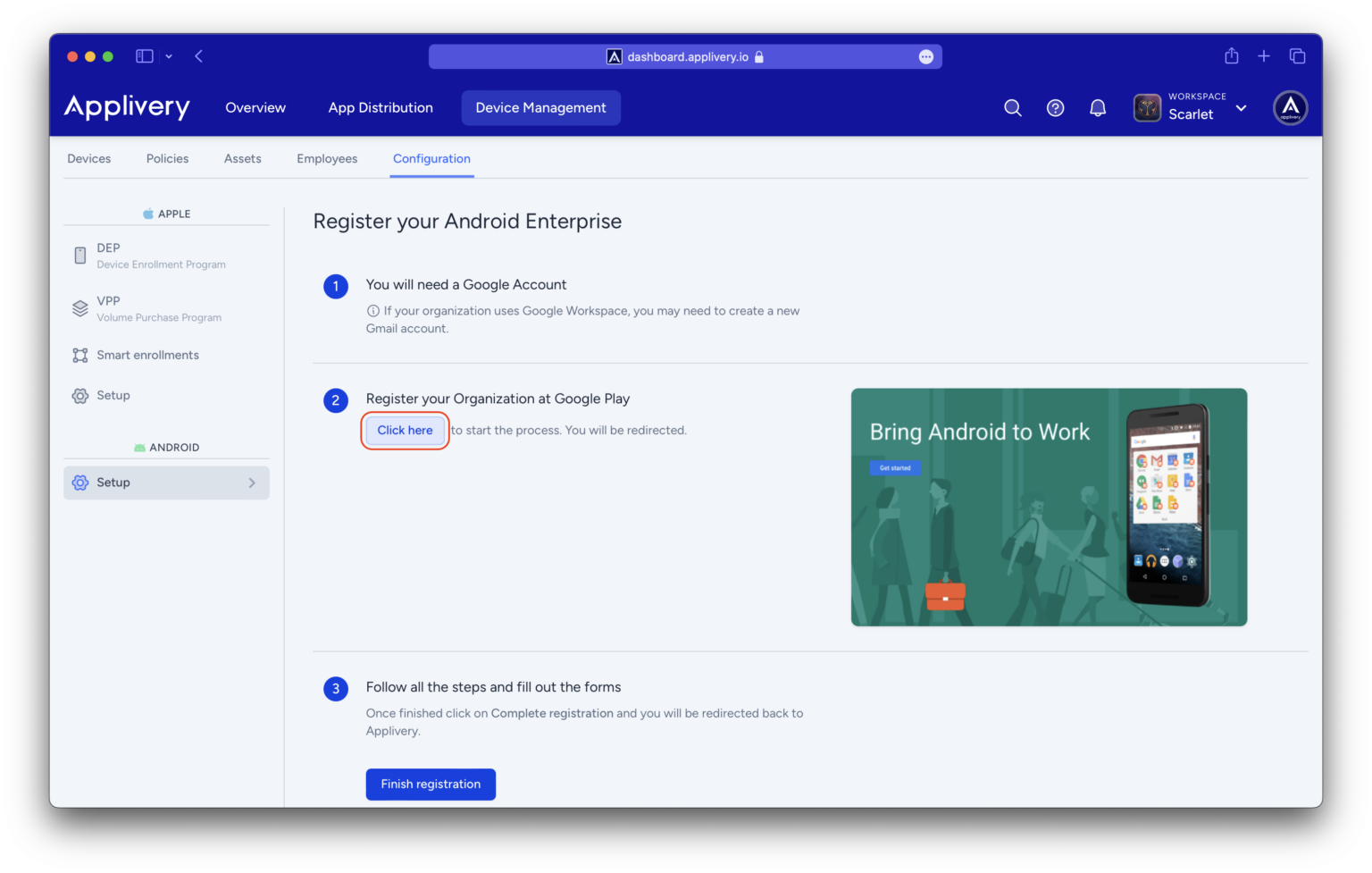 Get started with Android Device Management