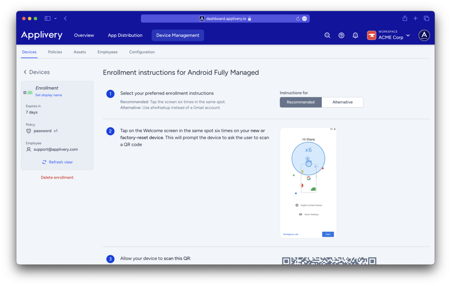 How to enroll an Android Device