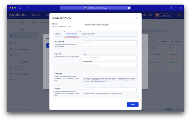 Apple Device Enrollment Program (DEP)