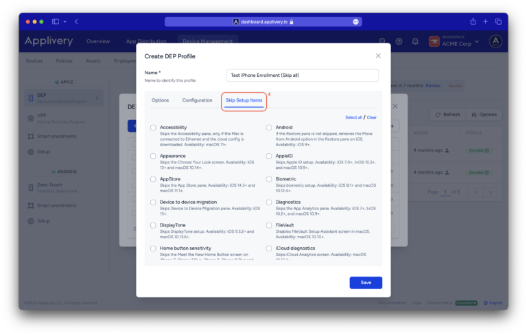 Apple Device Enrollment Program (DEP)
