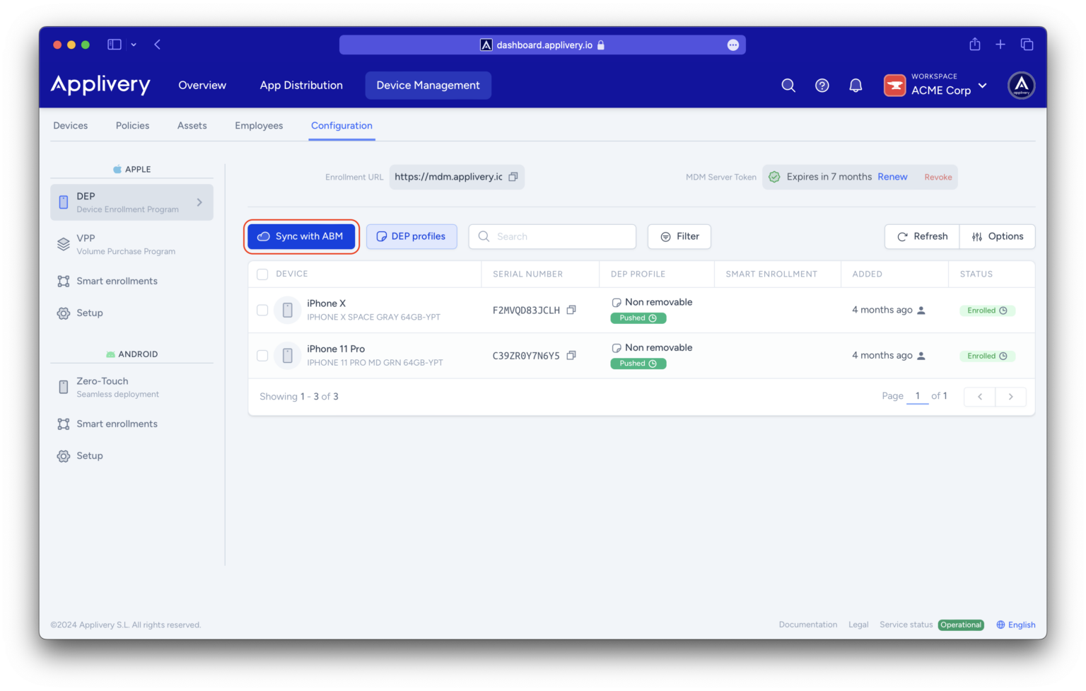 Apple Device Enrollment Program (DEP)