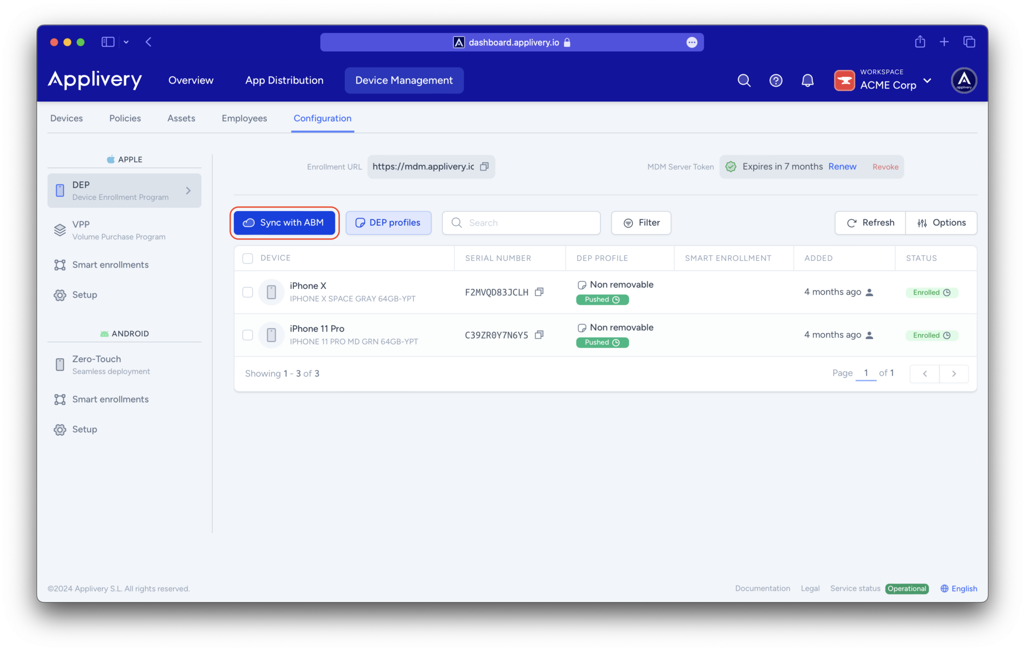 Apple Device Enrollment Program (DEP)