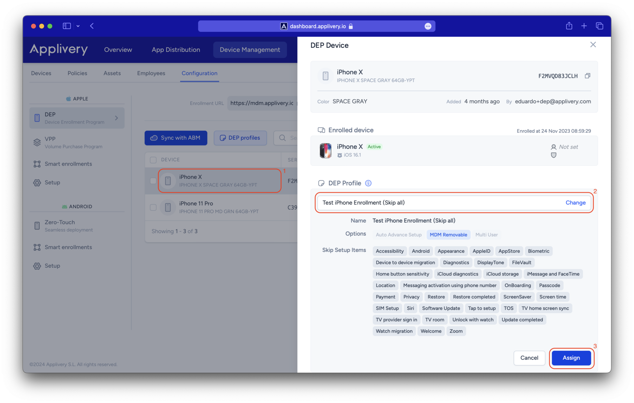 Apple Device Enrollment Program (DEP)