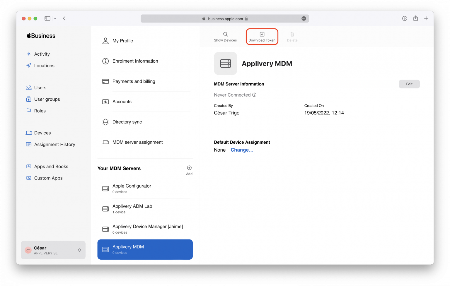 Apple Device Enrollment Program (DEP)