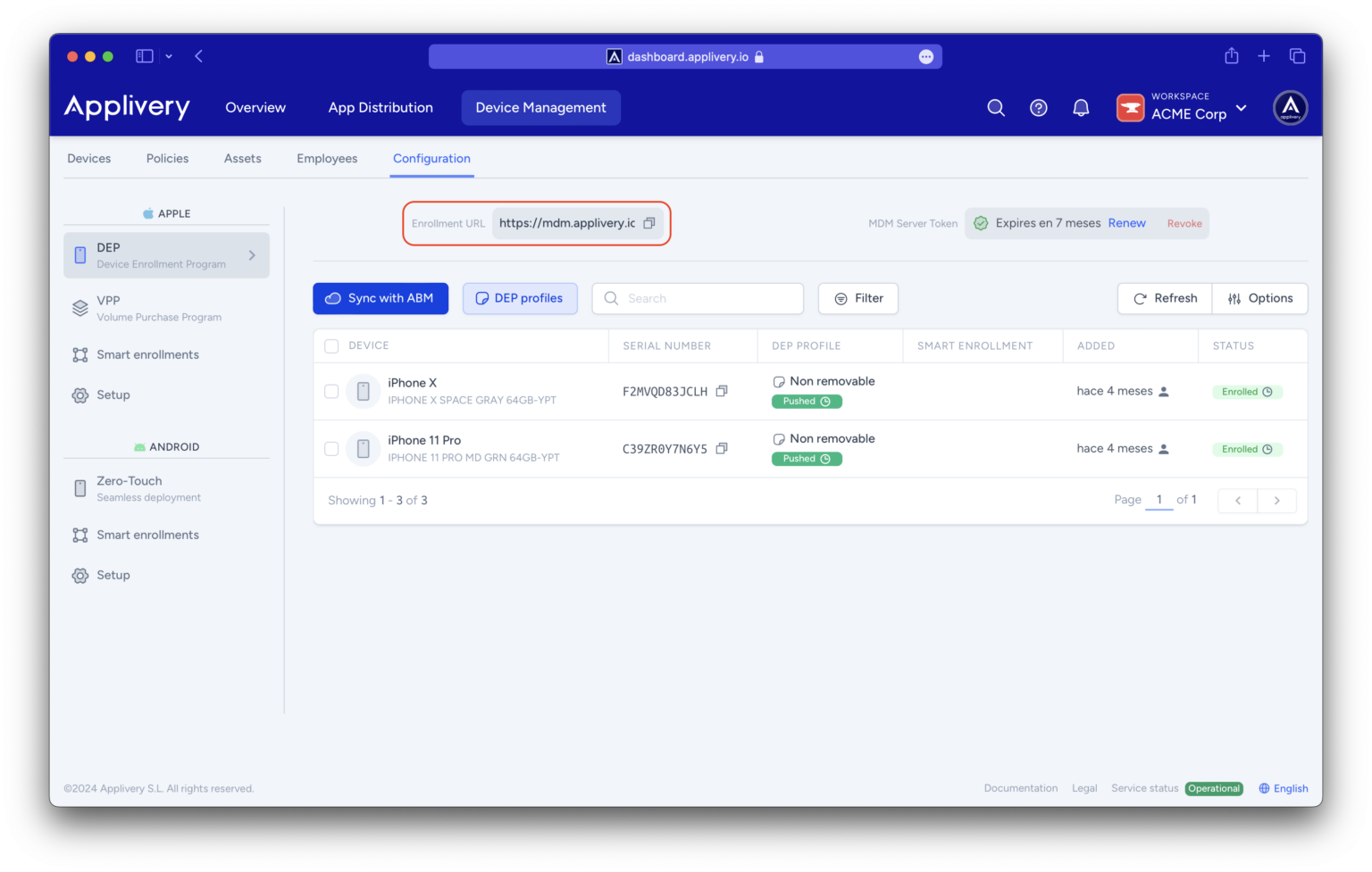 Enrollment with Apple Configurator