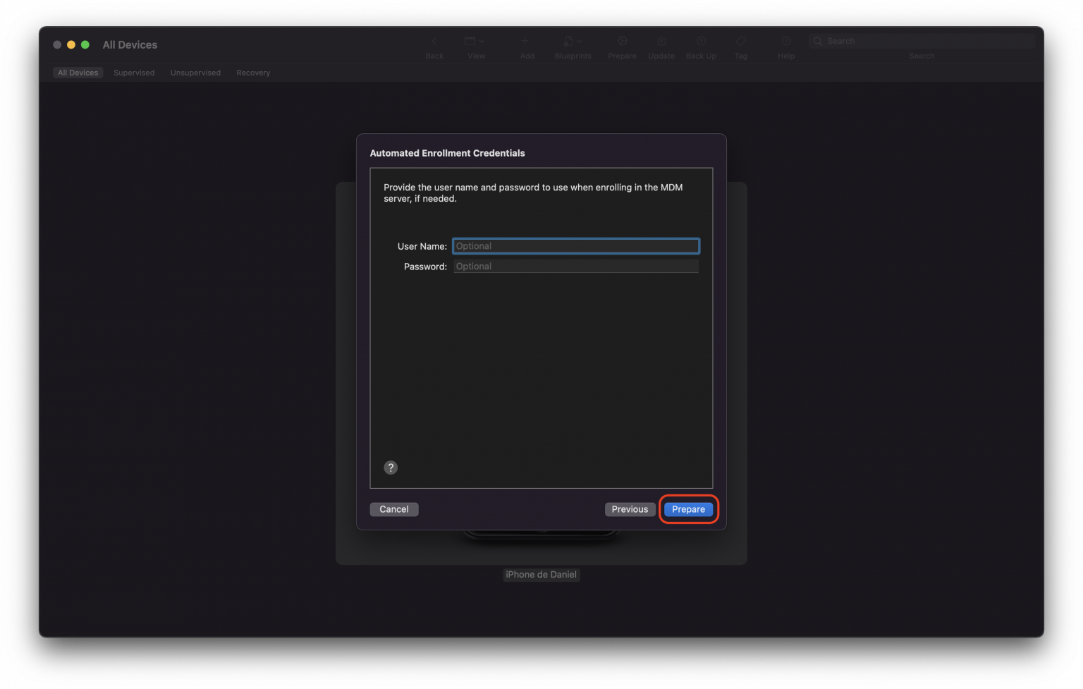 Enrollment with Apple Configurator