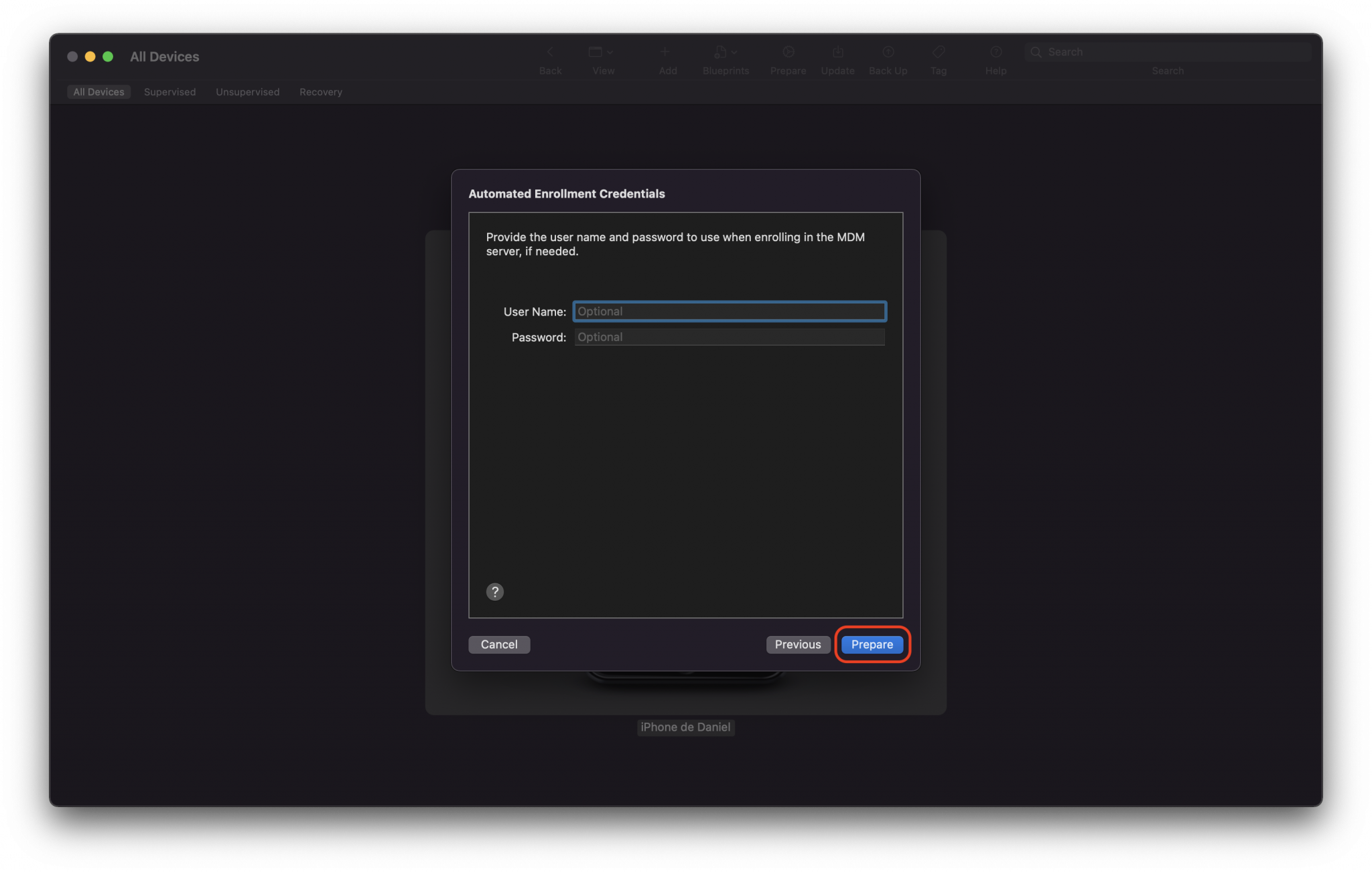 Enrollment with Apple Configurator