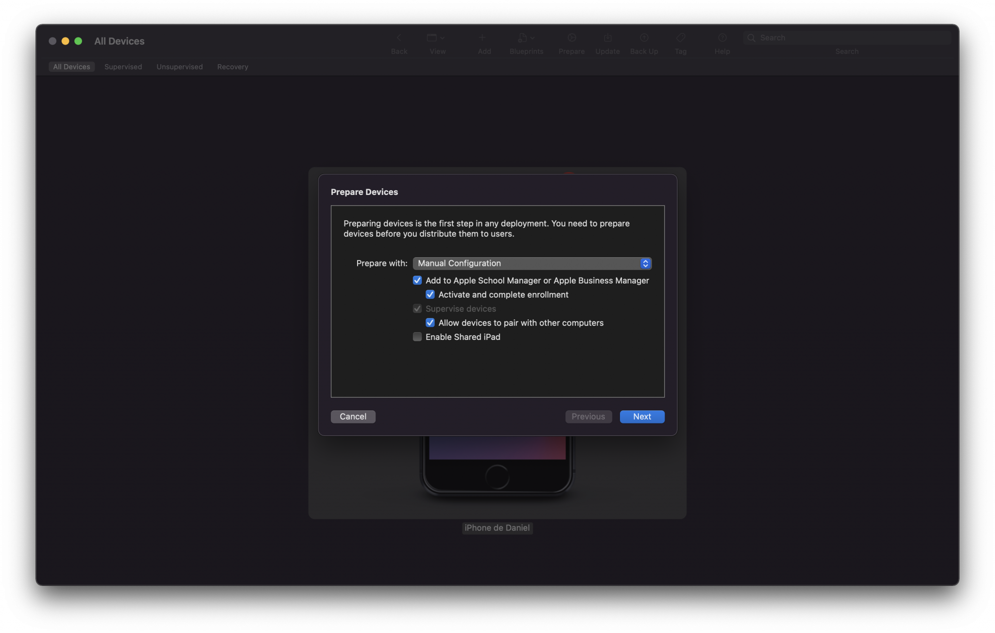 Enrollment with Apple Configurator