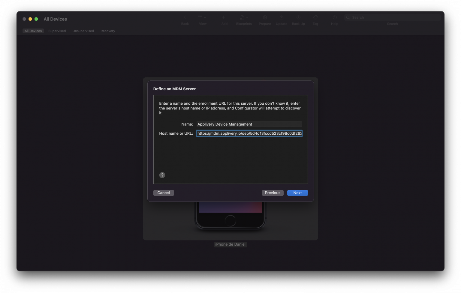 Enrollment with Apple Configurator