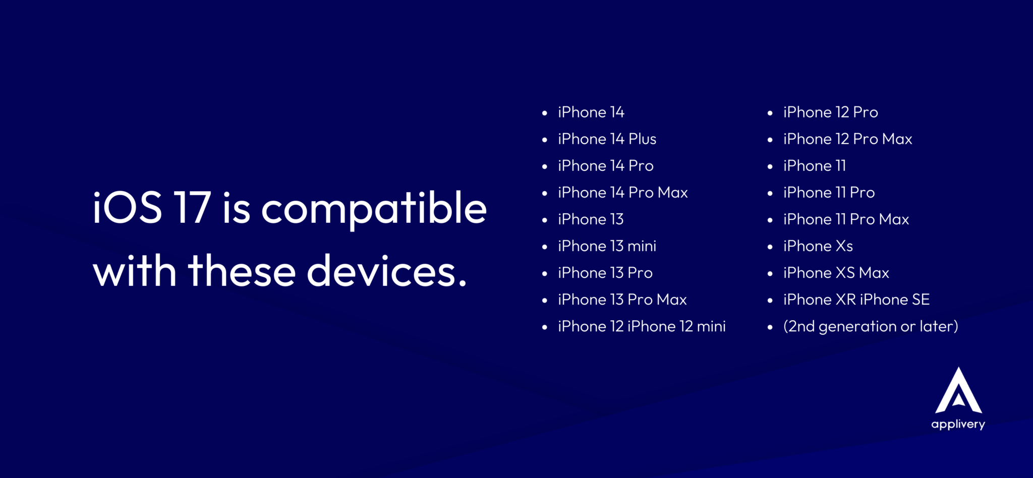 Apple Devices Compatible with iOS 17 and iPadOS 17