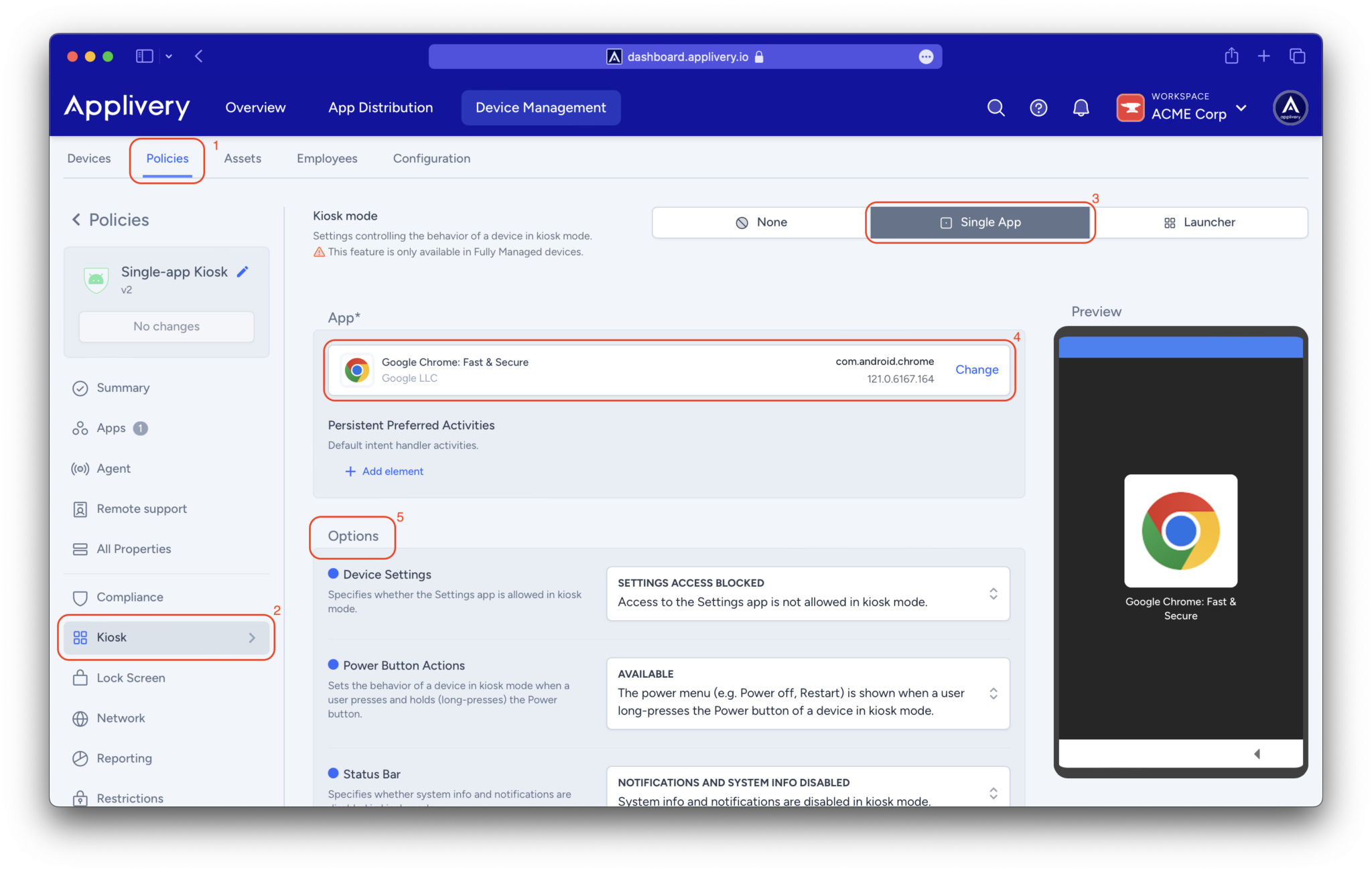 Android Kiosk Mode