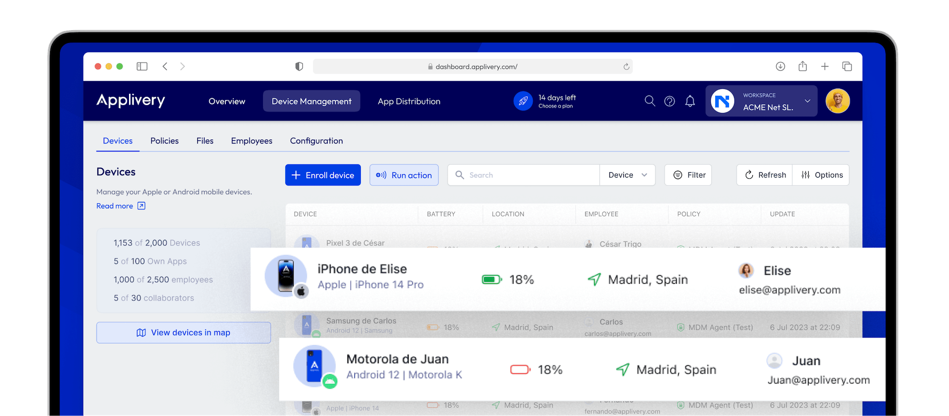Administración de dispositivos (MDM) y distribución de aplicaciones ...
