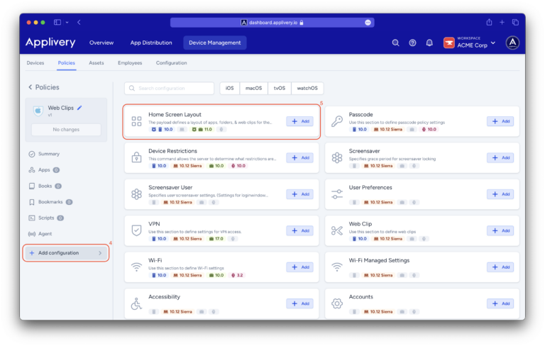 How to create and configure Web Clips