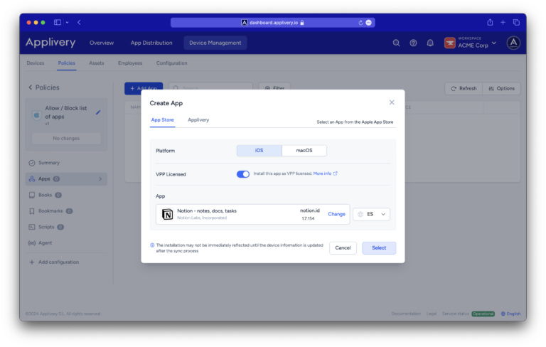 How to block and allow apps | Configurations