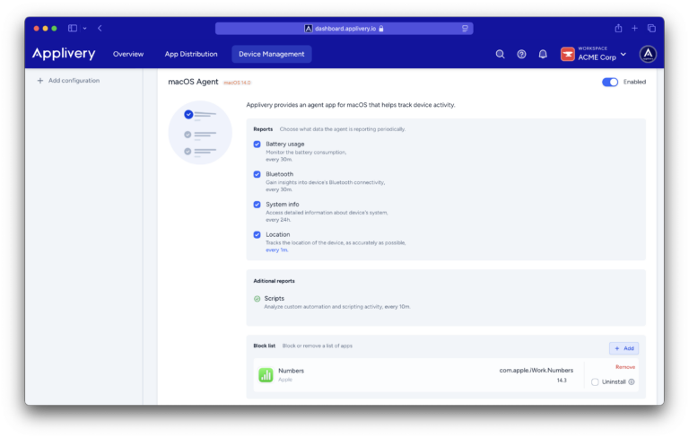 How to block and allow apps | Configurations