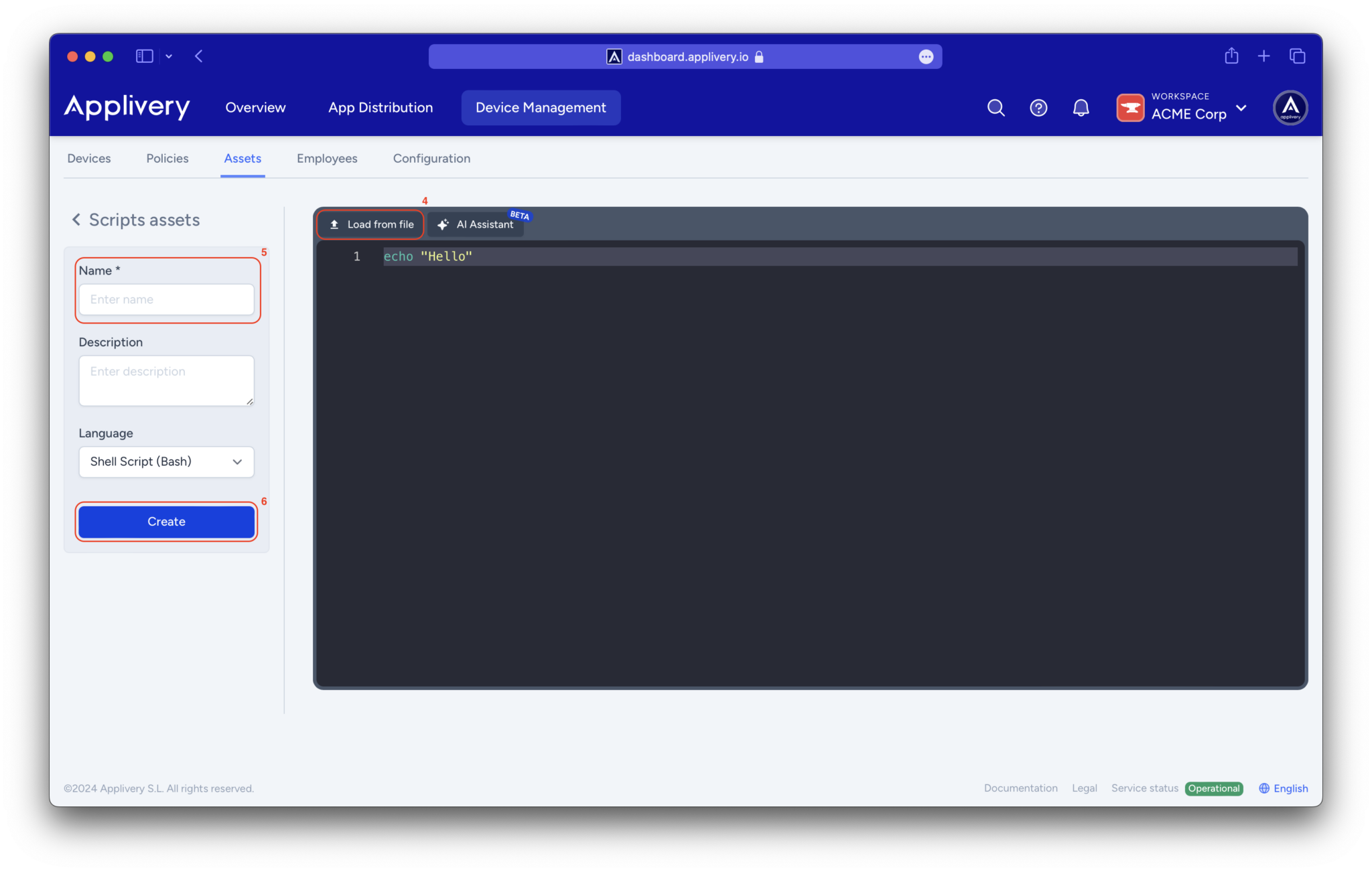 Cómo crear y asignar scripts para Mac