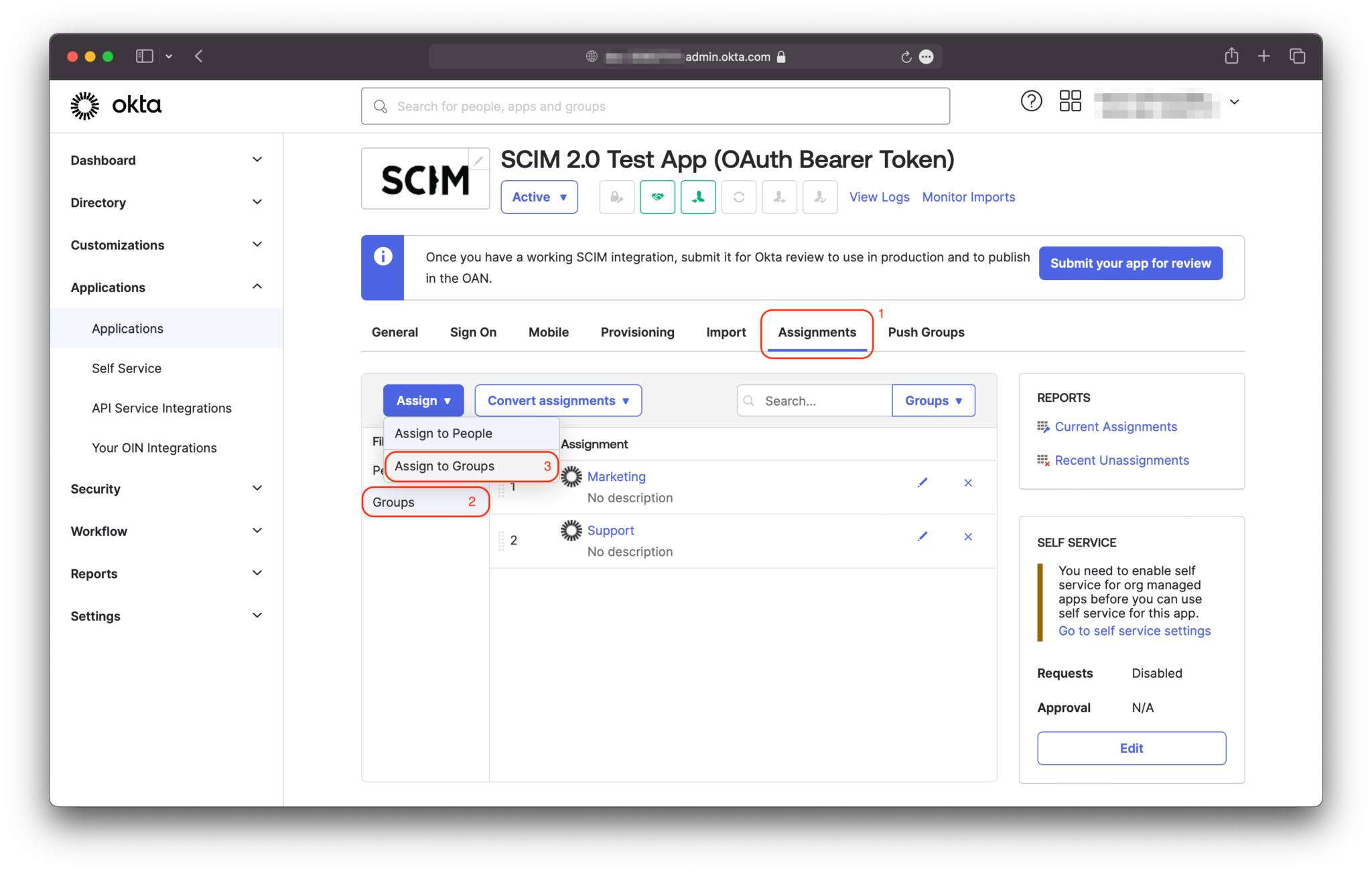 Identity management using SCIM integration