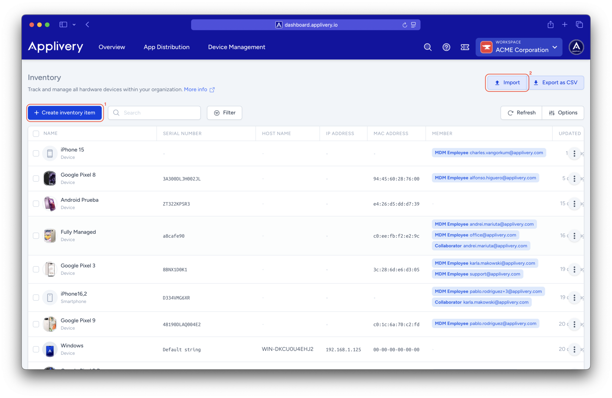 Device Inventory Management