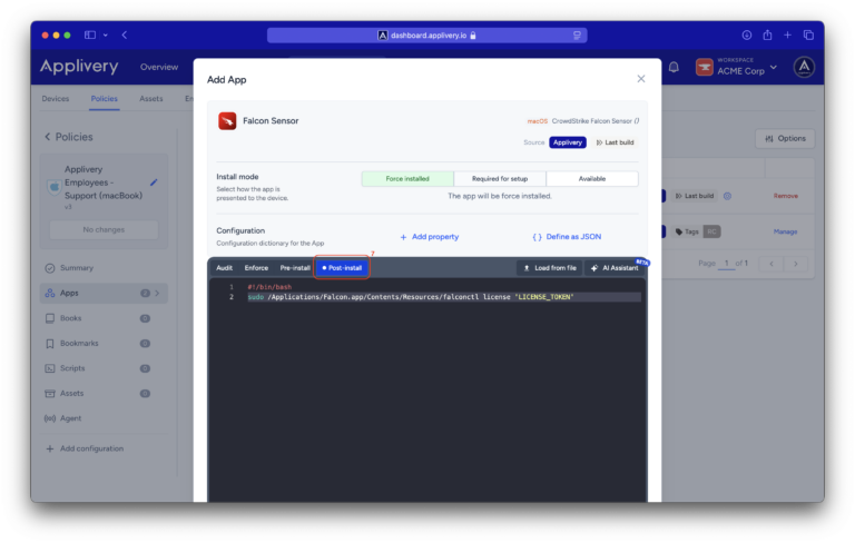 Configure CrowdStrike Falcon Sensor on macOS devices