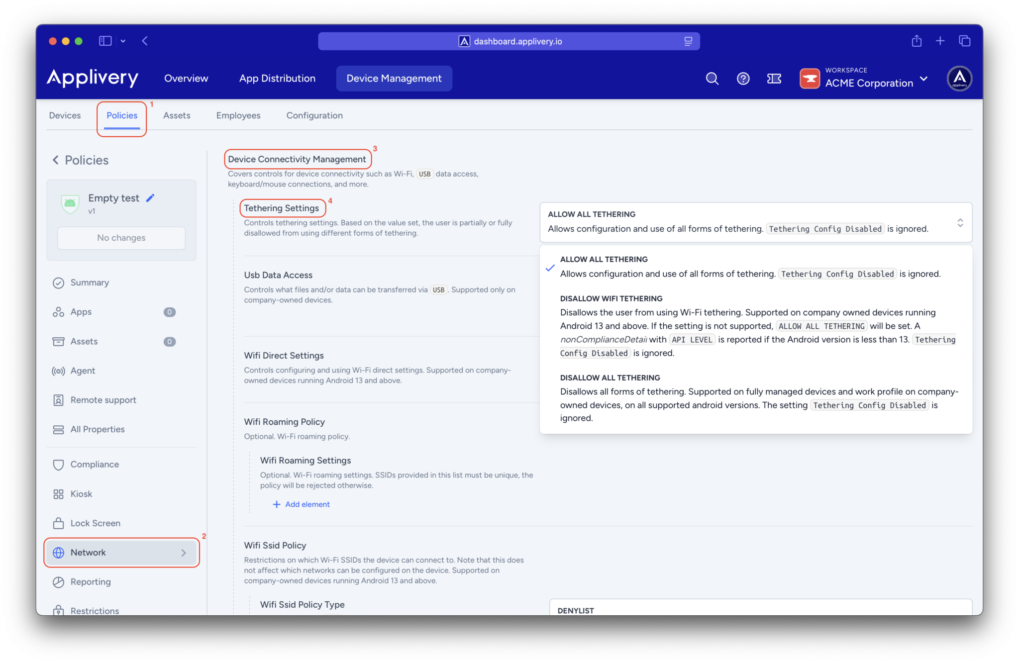 How to configure tethering on Android devices